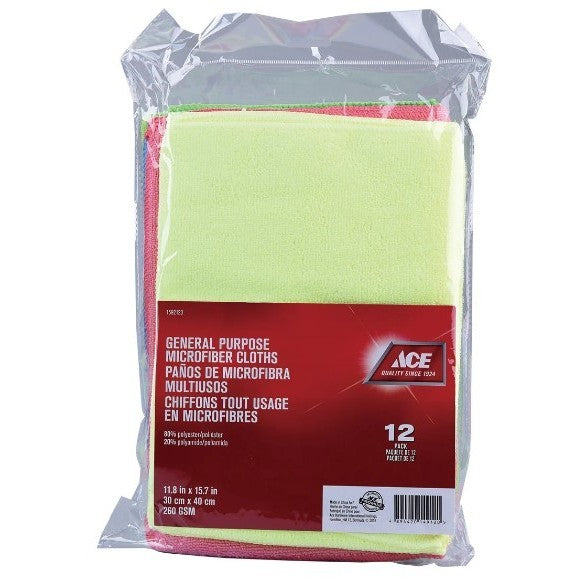 ACE 12PC GEN PURPOSE MICROFIBER CLOTHS – AHPI