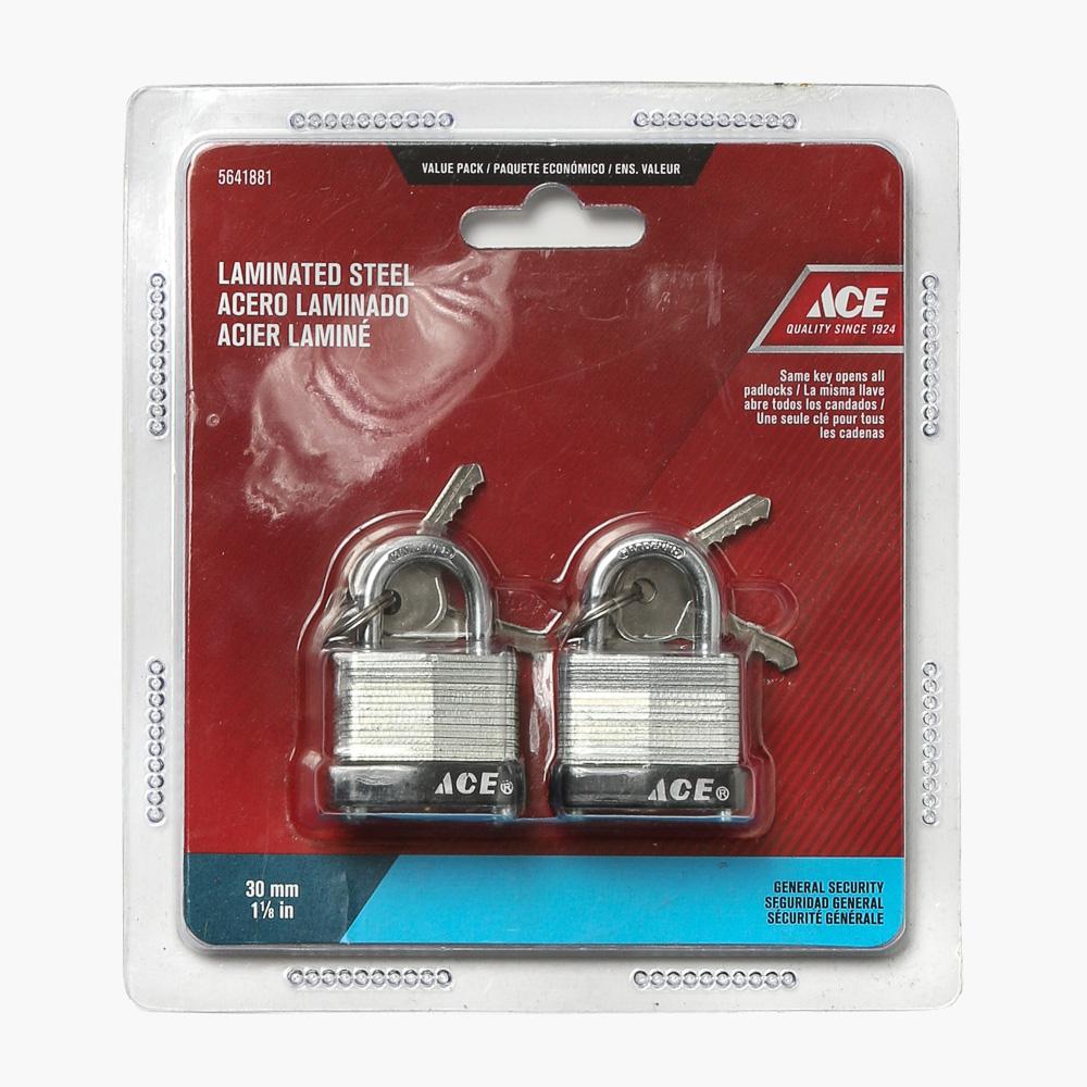 Ace 2-pack Laminated Steel Padlock 30mm – AHPI